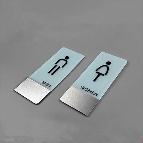 Silver Acrylic Wc Toilet Sign Men and Women – CA Signs
